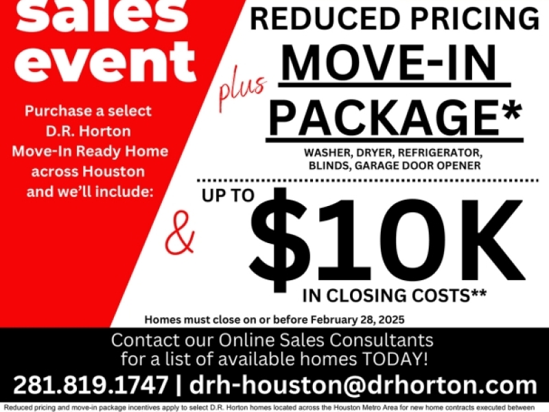 D.R. HORTON RED TAG SALES EVENT! | The Canopies