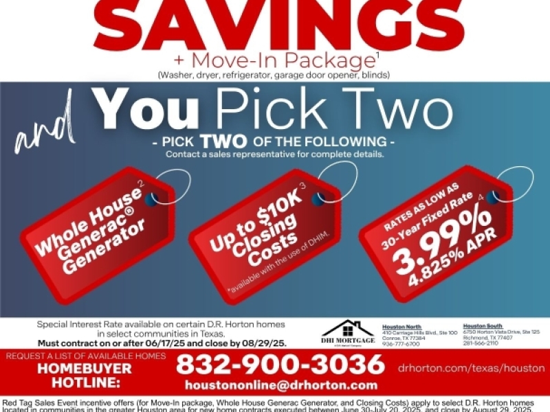 D.R. Horton Red Tag New Home Sales Event Going on Now! | The Canopies